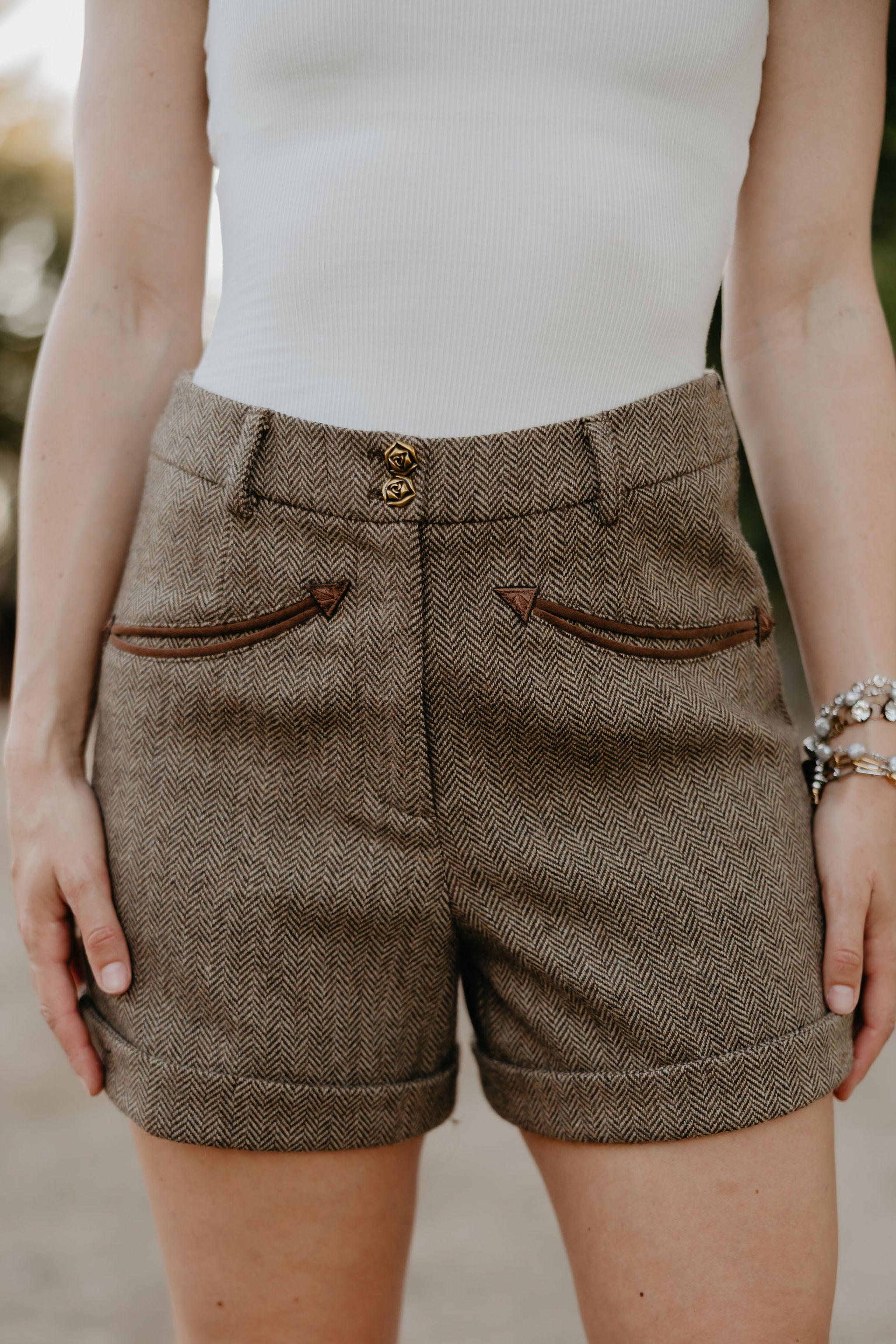 Holman Herringbone Shorts – Rodeo Quincy